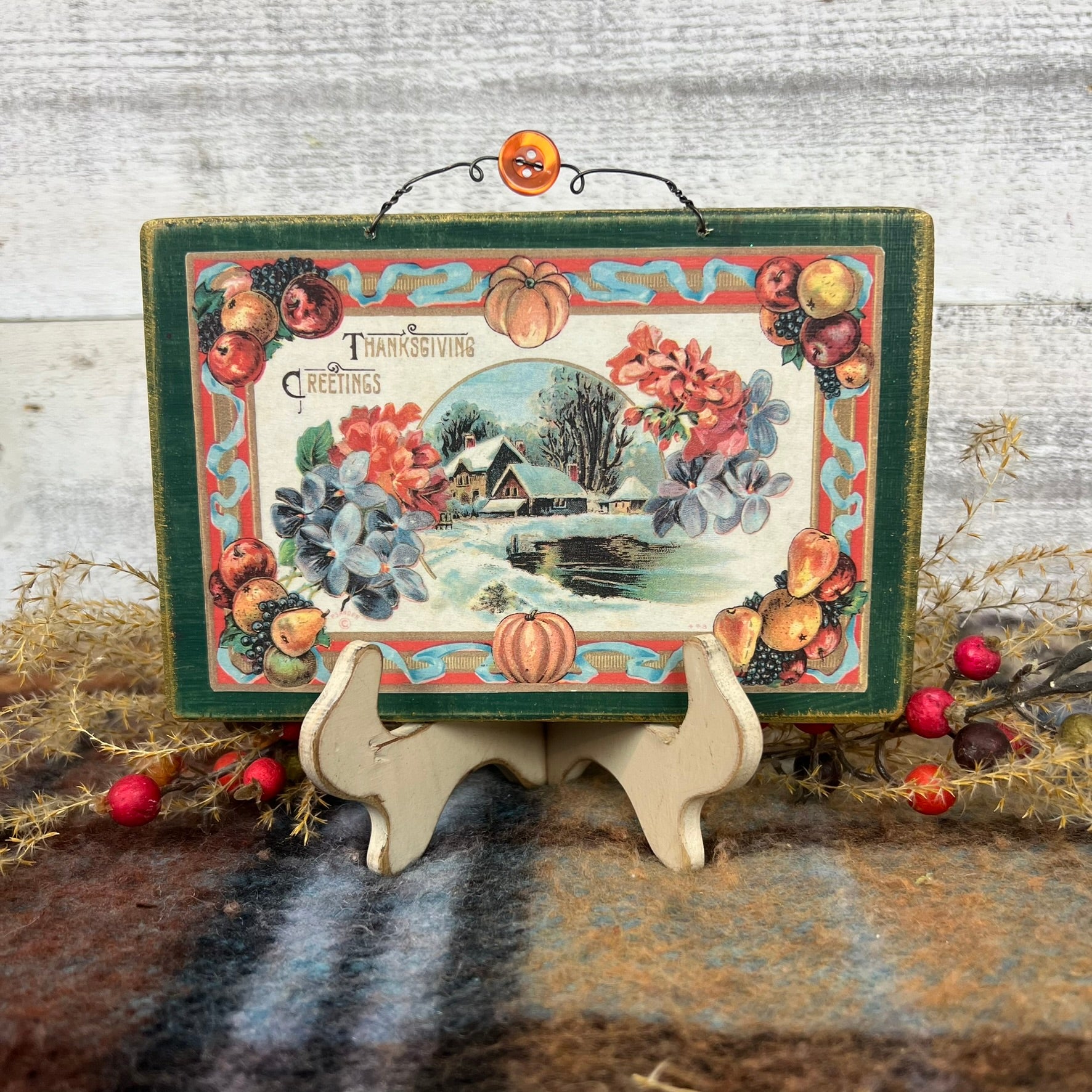 Vintage Postcard Plaque Decor - "Cozy Feelings" – PostcardPantry