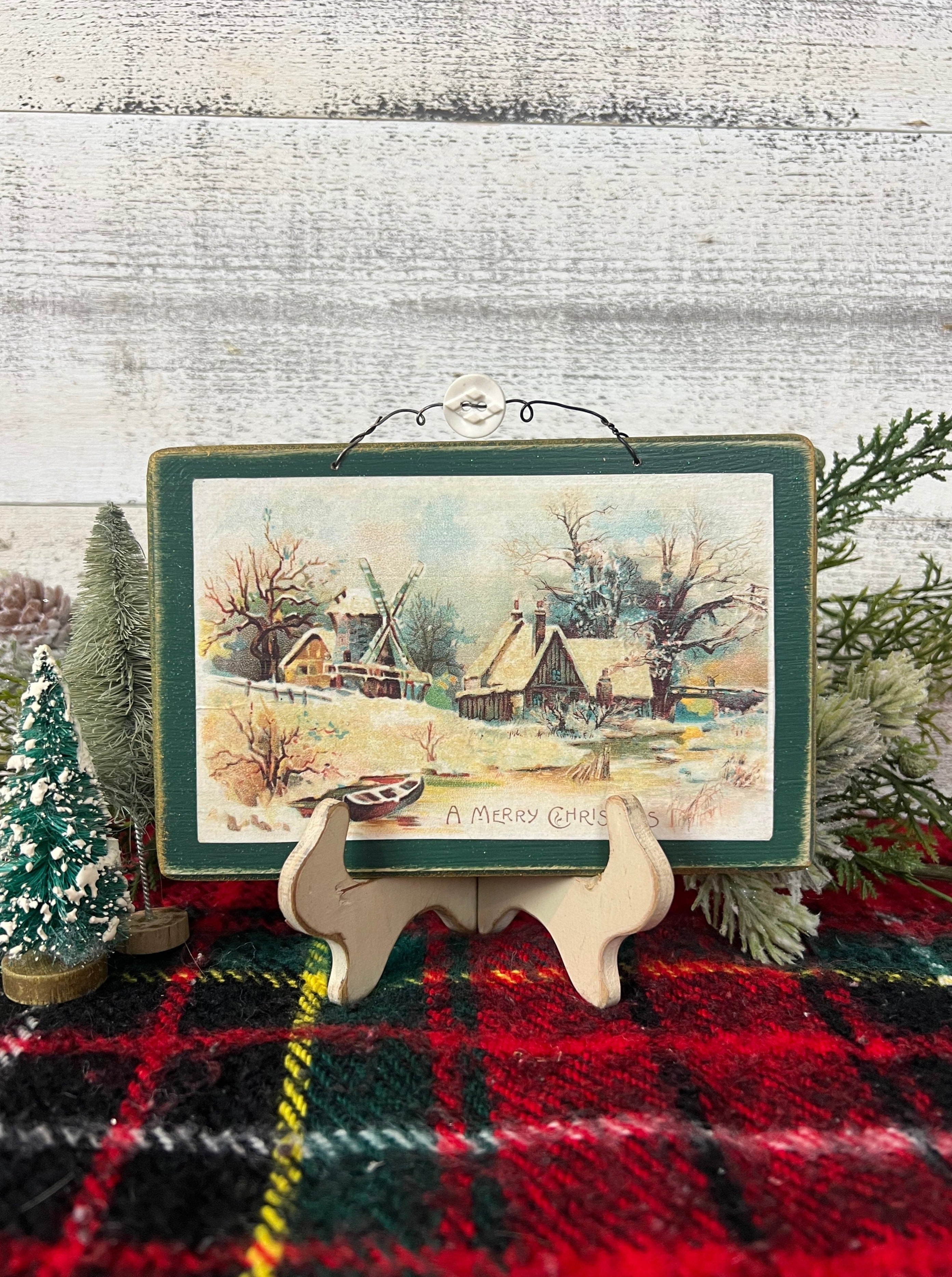 Vintage Postcard Plaque Decor - "Winter Cabin" – PostcardPantry
