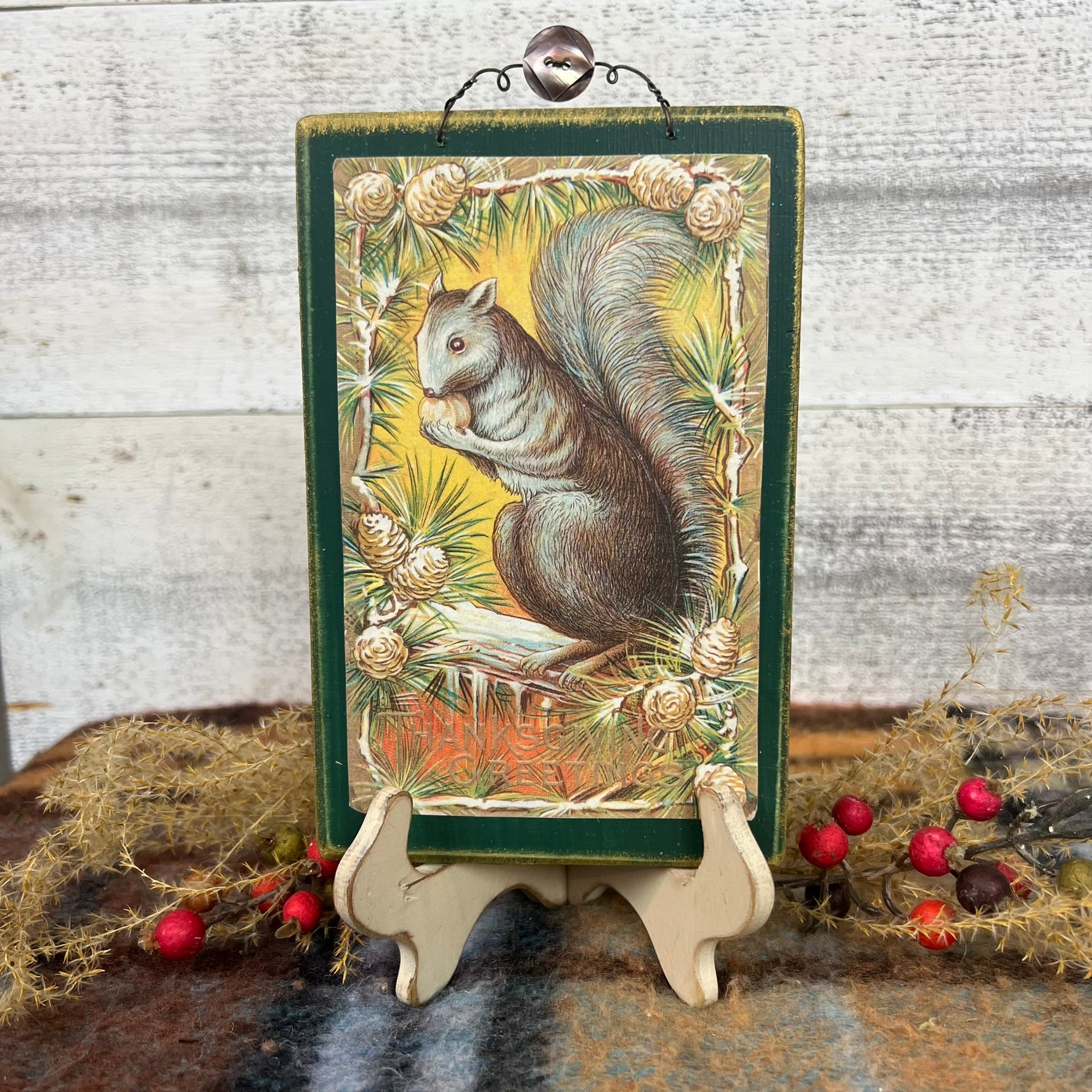 Vintage Postcard Plaque Decor - "Squirrely Thanksgiving" – PostcardPantry